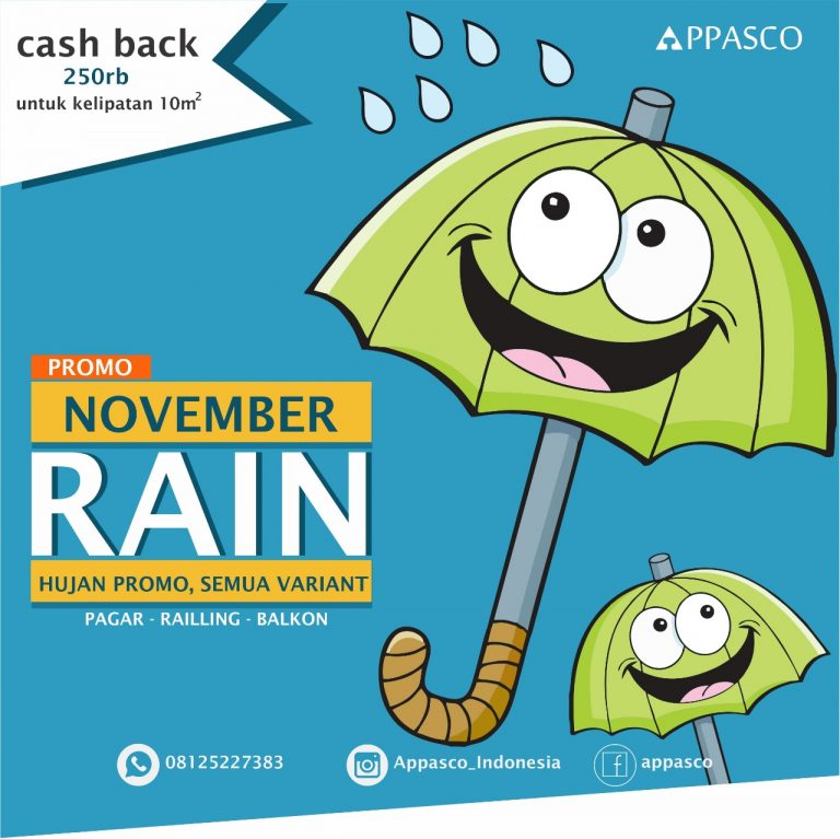 Promo November Musim Hujan APPASCO - Jual Kanopi Tralis